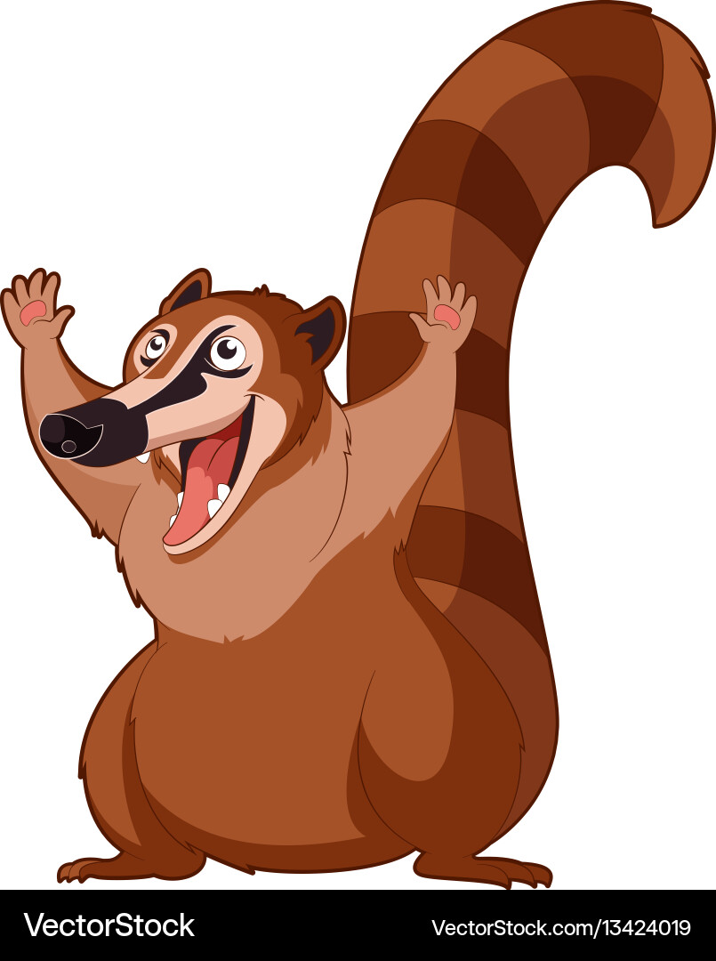 Cartoon smiling coati Royalty Free Vector Image
