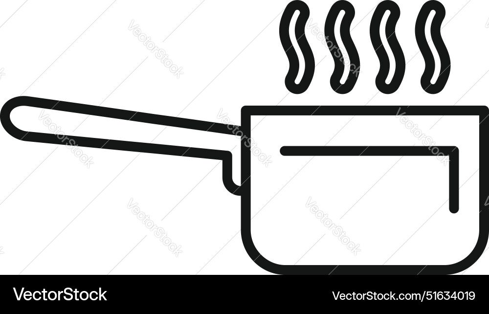 Cooking pot with steam coming out symbolizing Vector Image