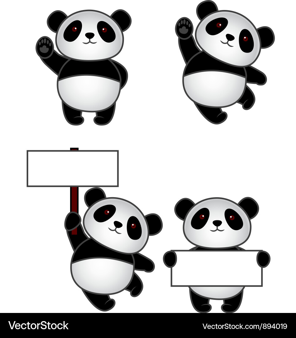 Funny panda cartoon Royalty Free Vector Image - VectorStock