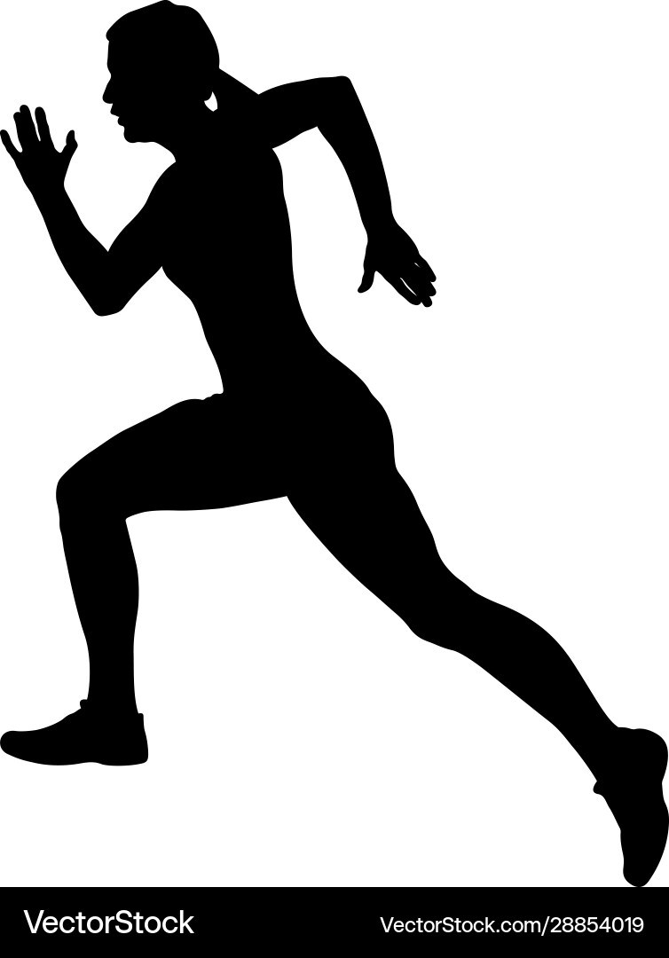 Girl athlete runner fast running Royalty Free Vector Image