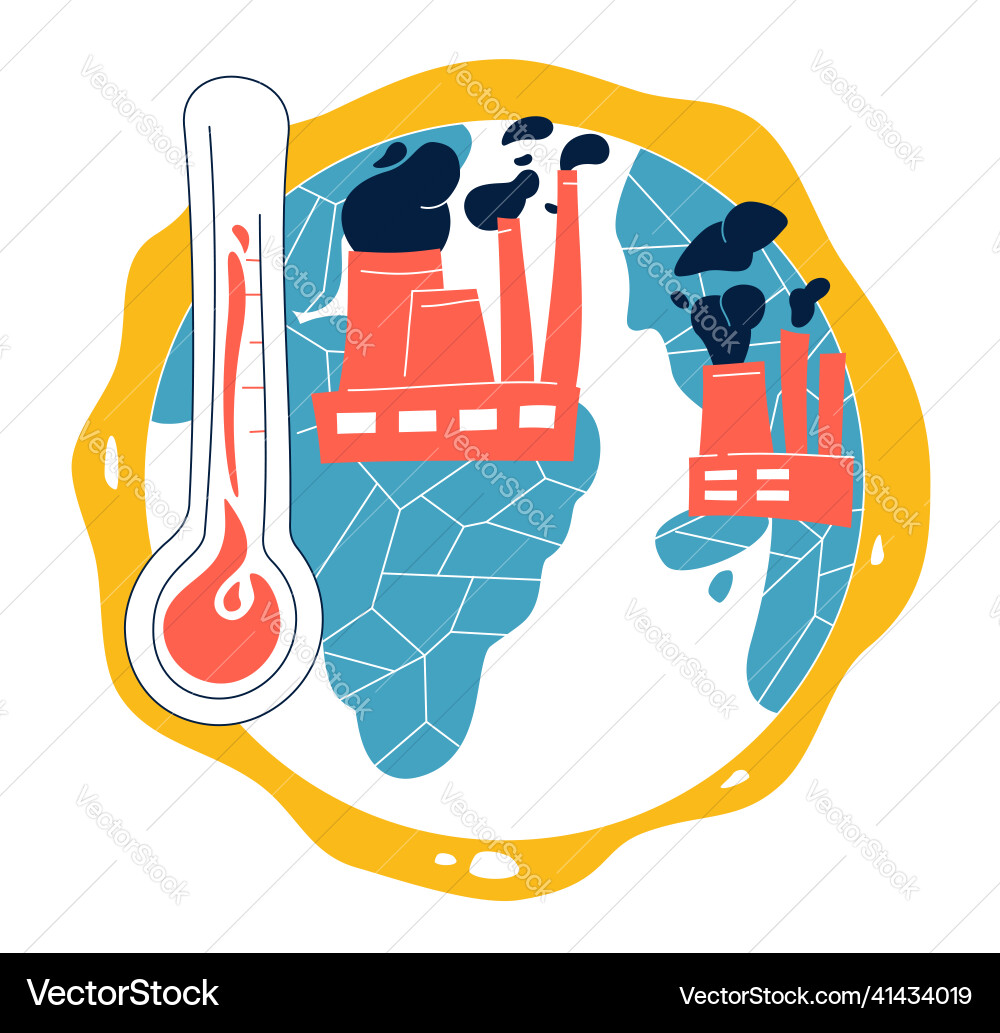 Global warming - modern flat design style Vector Image