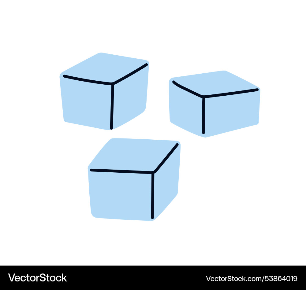 Ice cubes frozen water blocks square shape icy Vector Image
