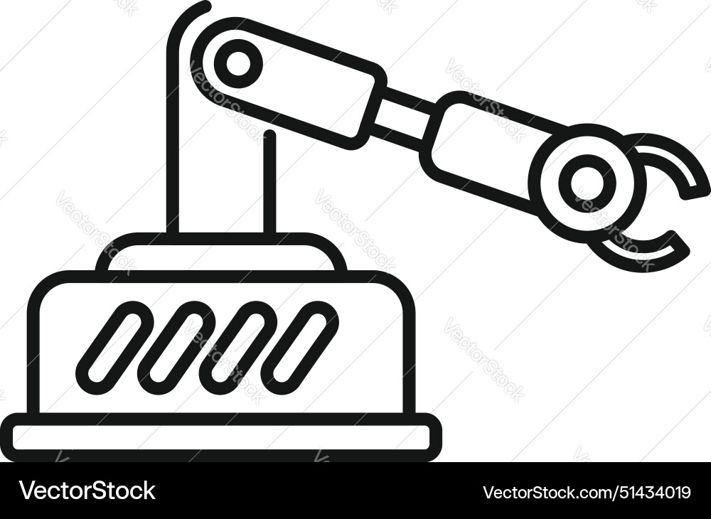 Industrial robot arm line icon Royalty Free Vector Image
