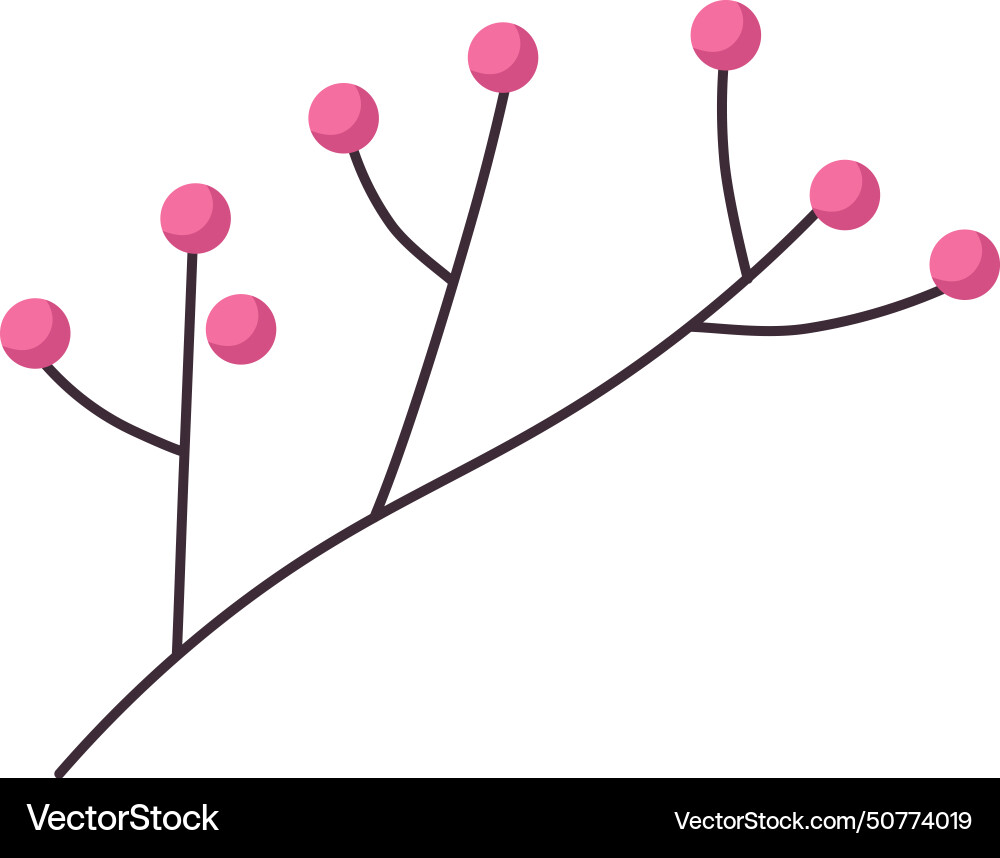 Minimalist floral branch Royalty Free Vector Image