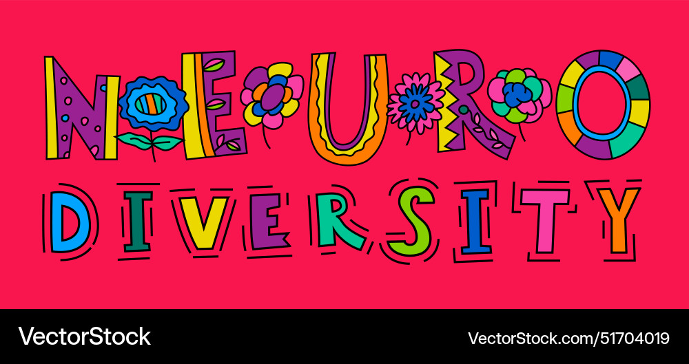 Neurodiversity and autism creative hand-drawn Vector Image