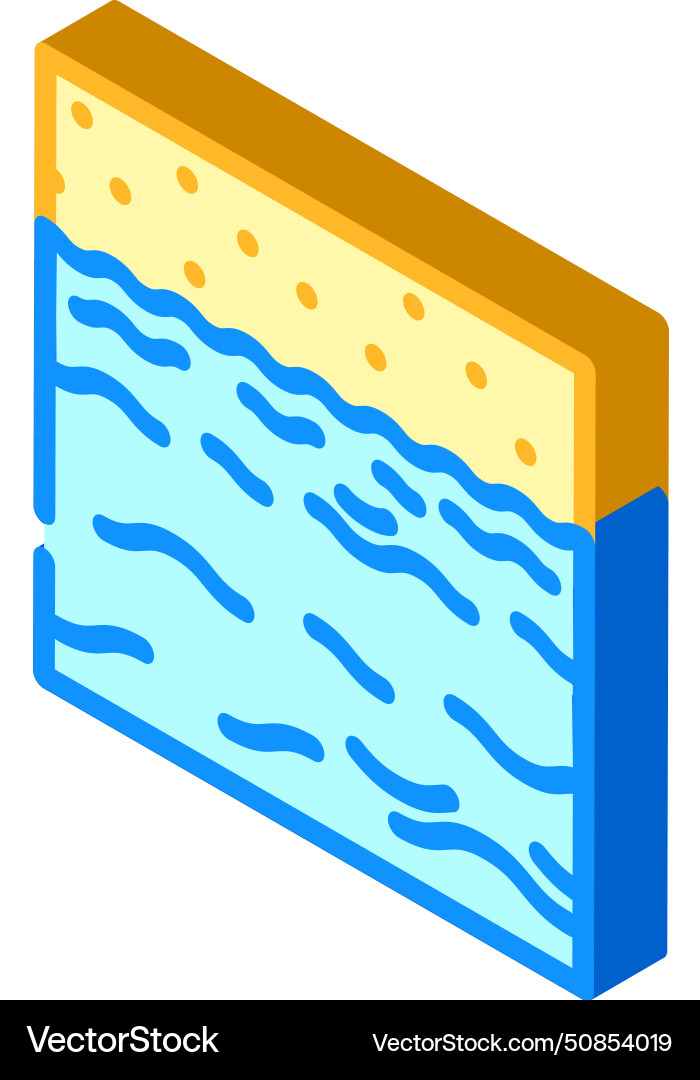 Ocean waves tidal power isometric icon Royalty Free Vector