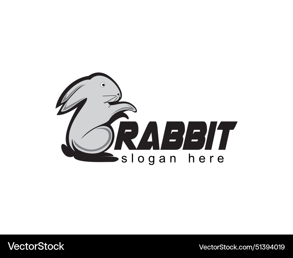 Rabbit cute animals logo design Royalty Free Vector Image