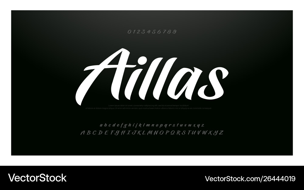 Script font hand drawn alphabet brush painted Vector Image