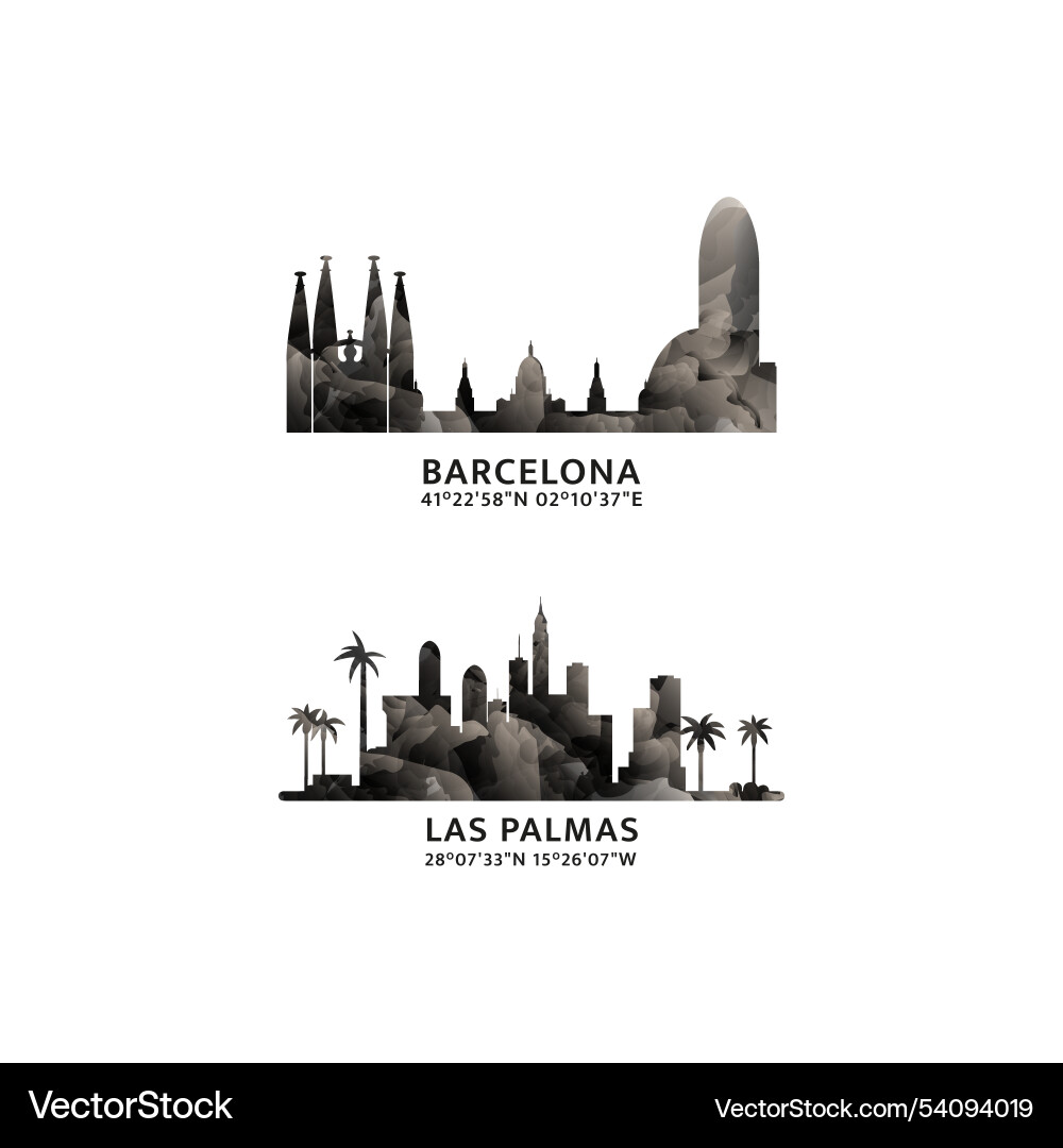 Spain cities logo and icon set graphic collection Vector Image