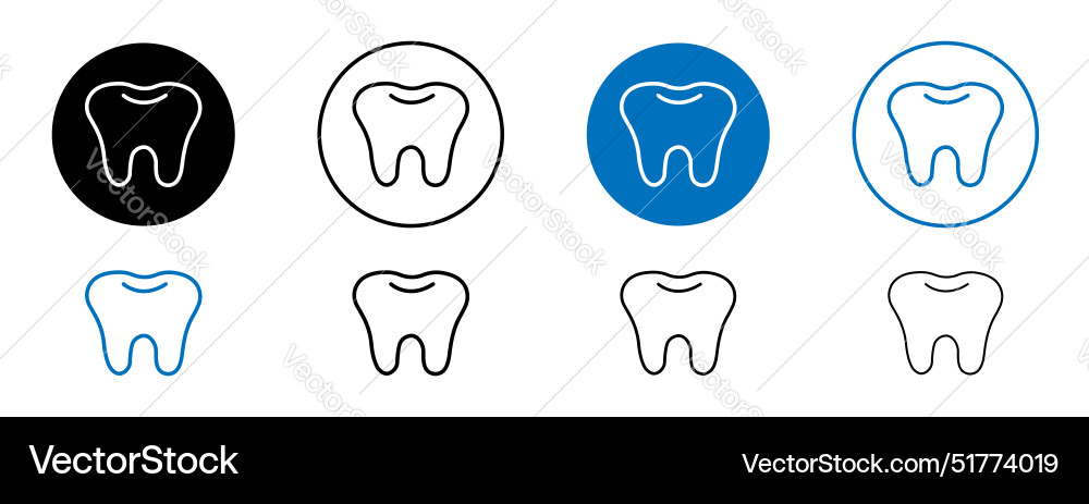 Teeth line icon set Royalty Free Vector Image - VectorStock