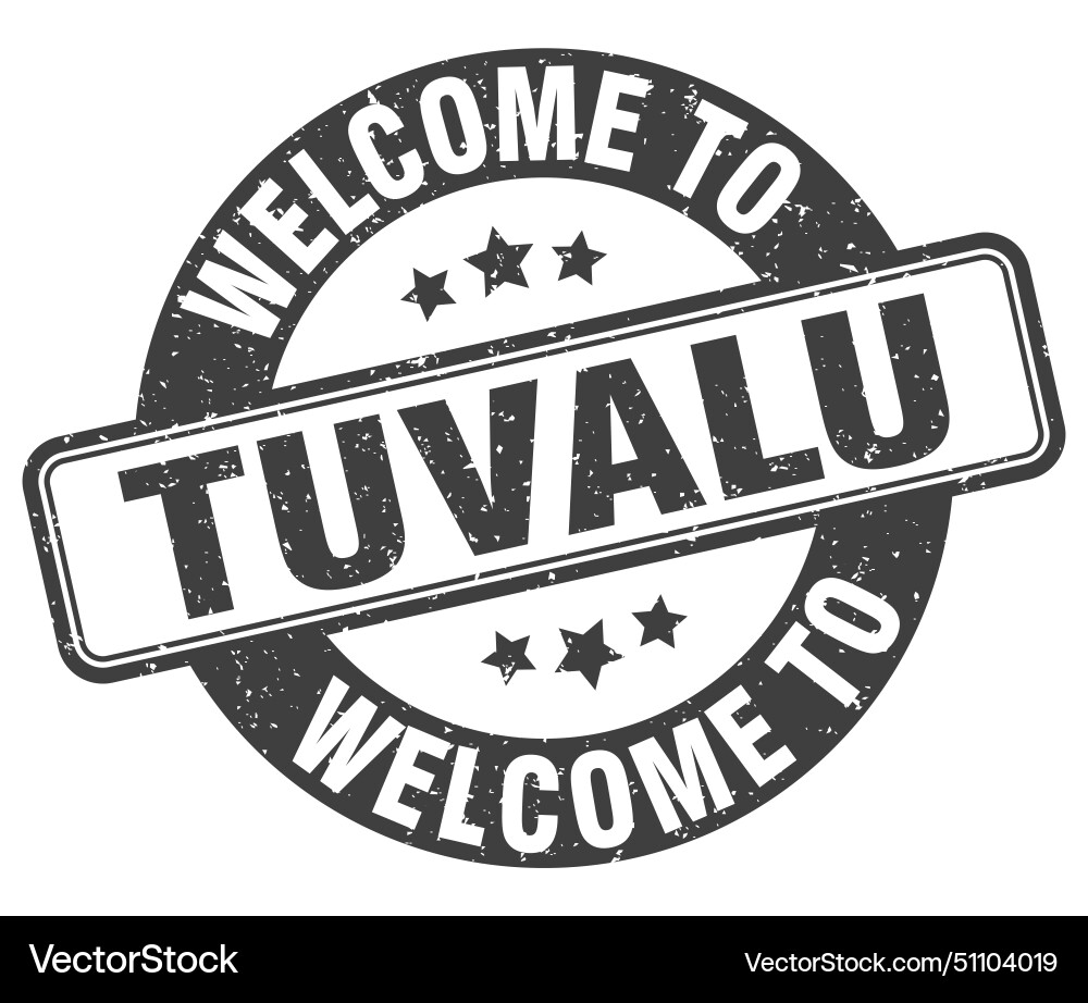 Welcome to tuvalu stamp round sign Royalty Free Vector Image