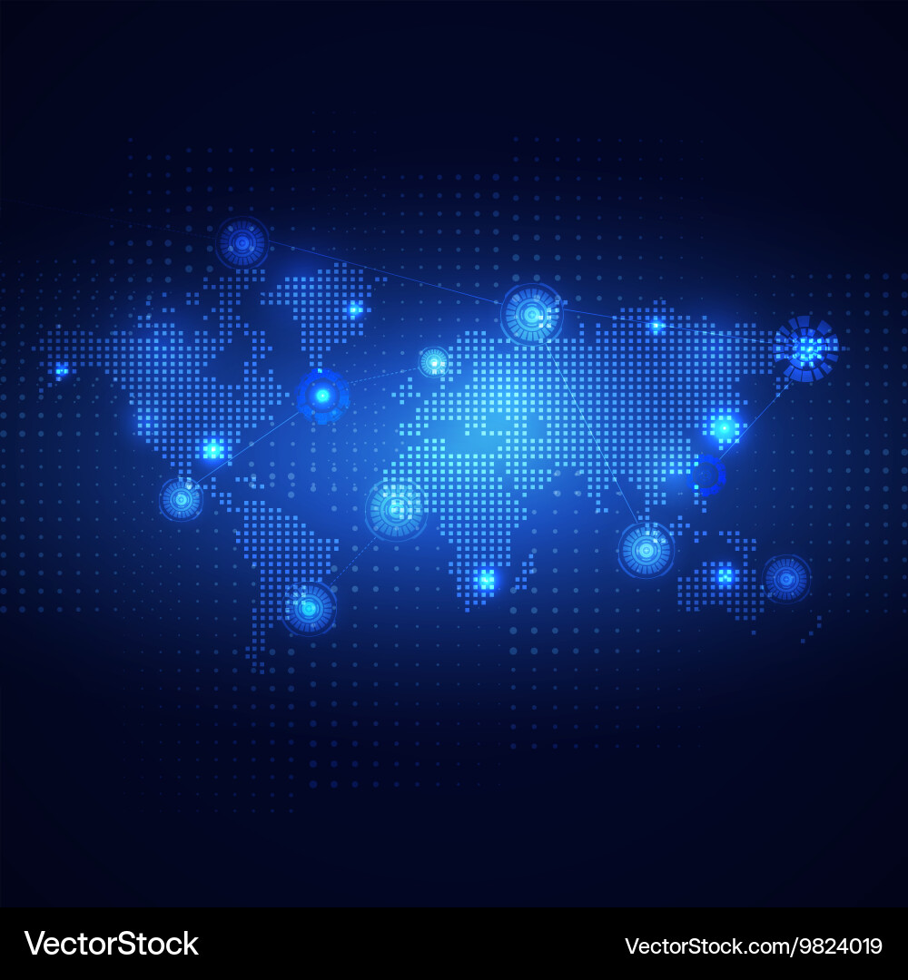 World map technology and connection communication Vector Image