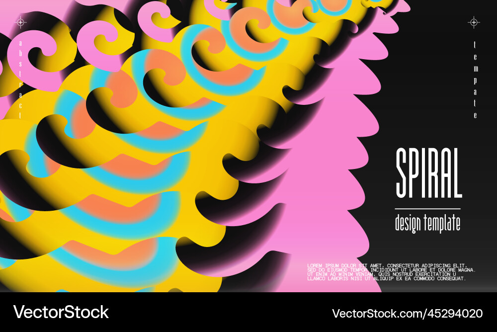 Abstract spiral background design template Vector Image