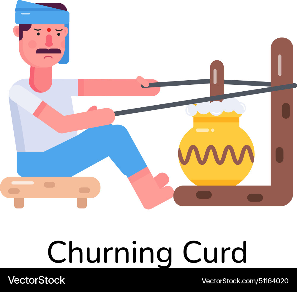 Churning curd Royalty Free Vector Image - VectorStock