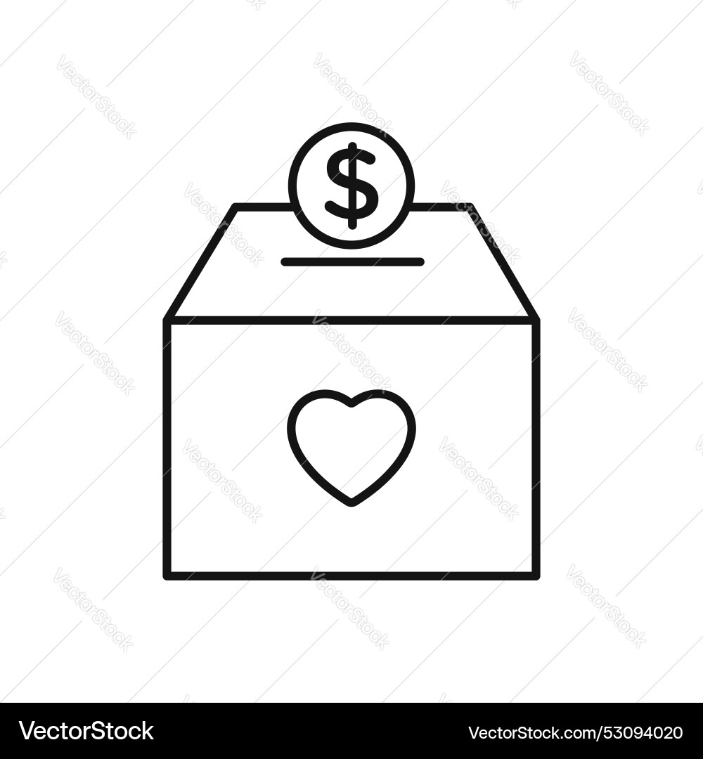 Donation box icon isolated on white background Vector Image