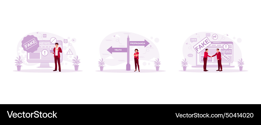 Fake disinformation technology a call to expose Vector Image