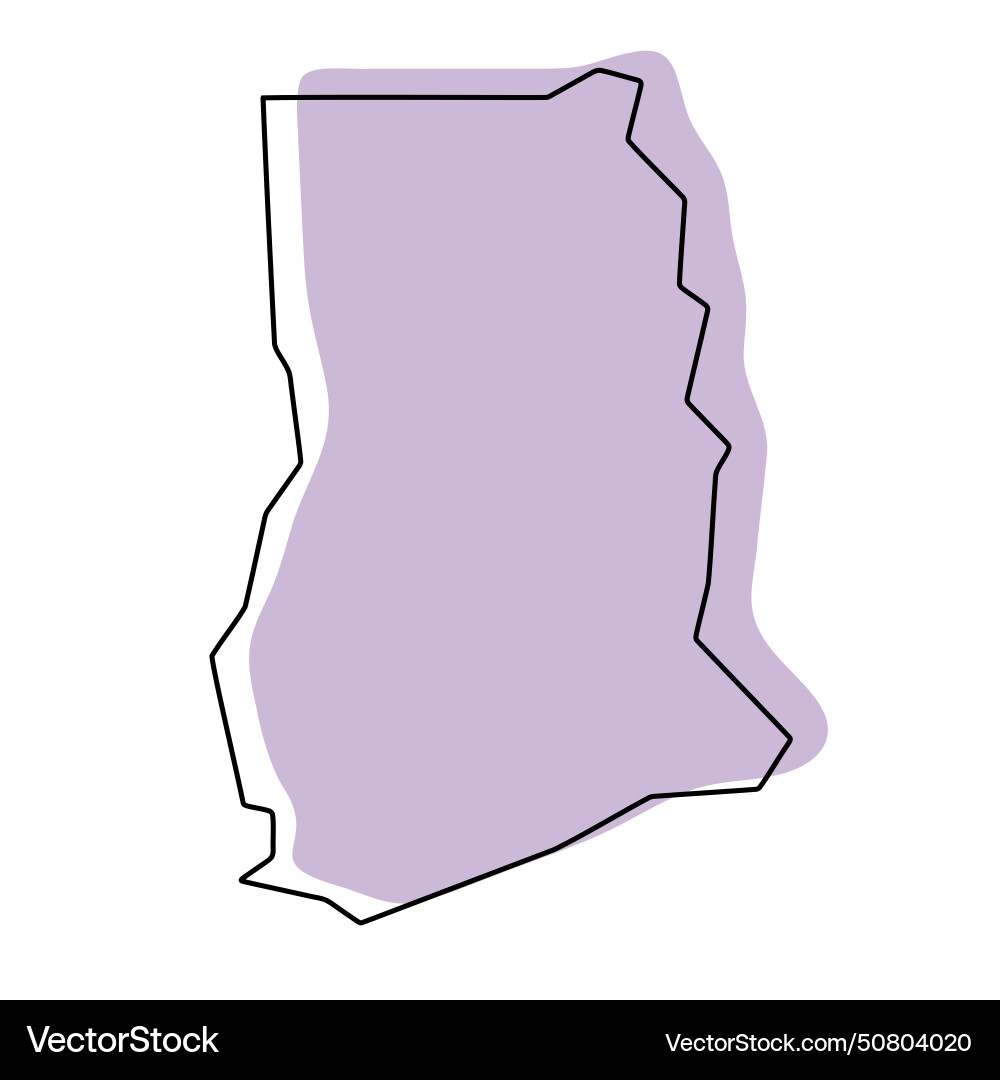 Ghana simplified map Royalty Free Vector Image