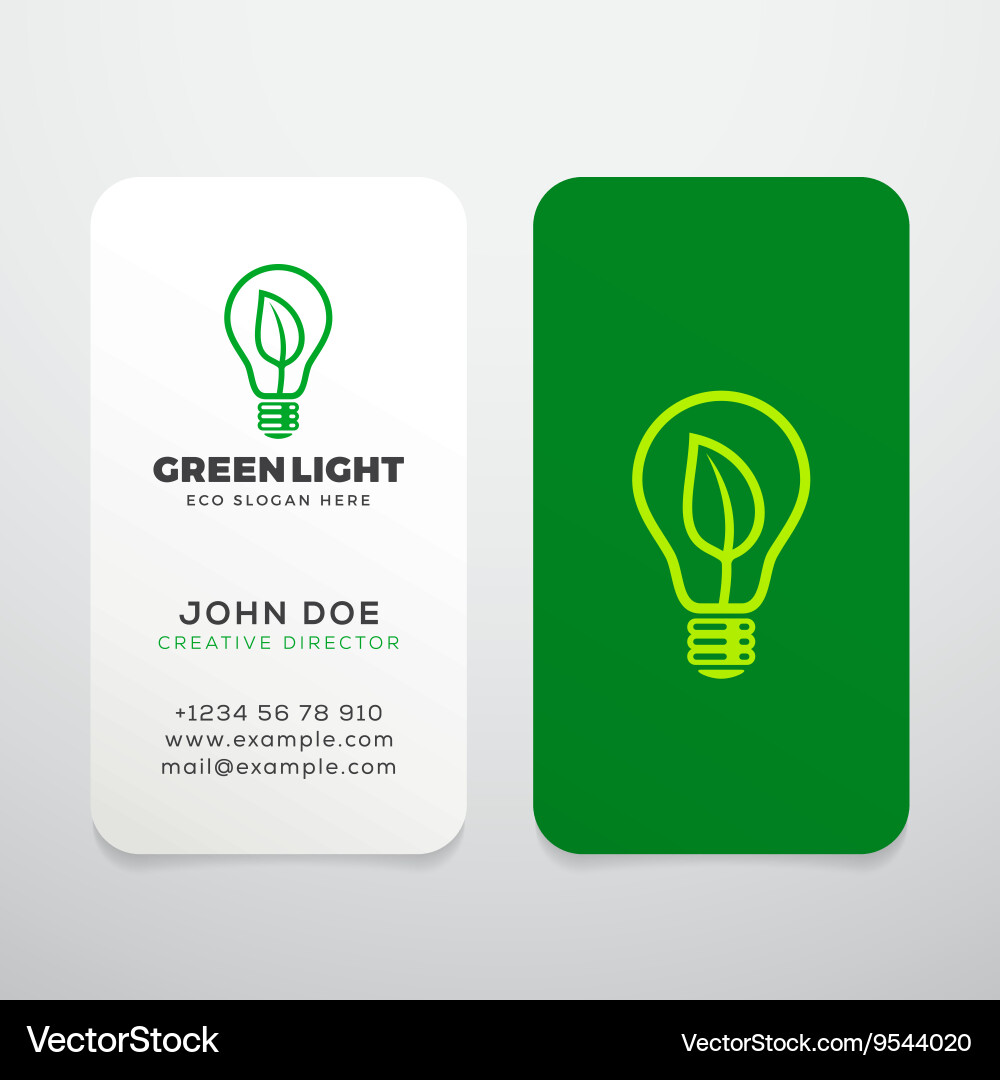 Green light realistic business cards Royalty Free Vector