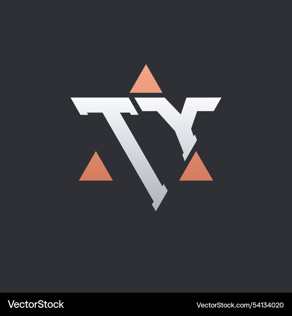 Modern ty letter logo design with geometric Vector Image