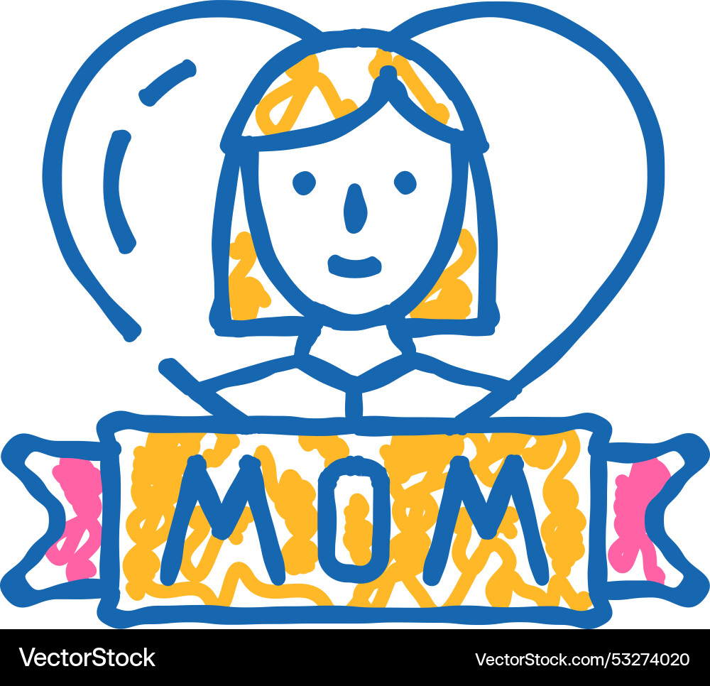 Mothers day icon doodle Royalty Free Vector Image