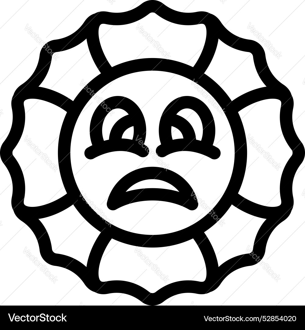 Sad face with big eyes expressing disappointment Vector Image