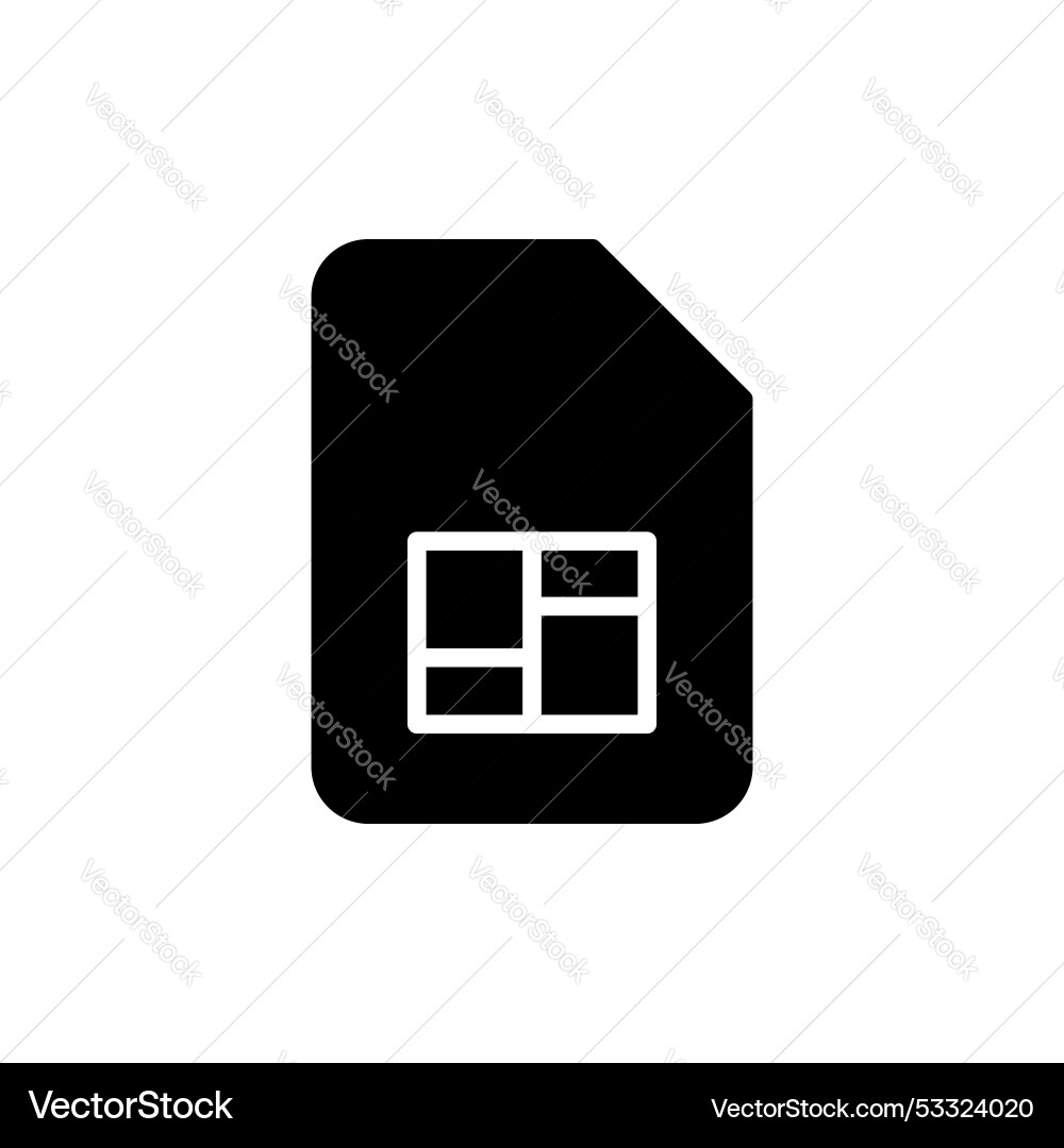Sim card icon isolated on white background Vector Image