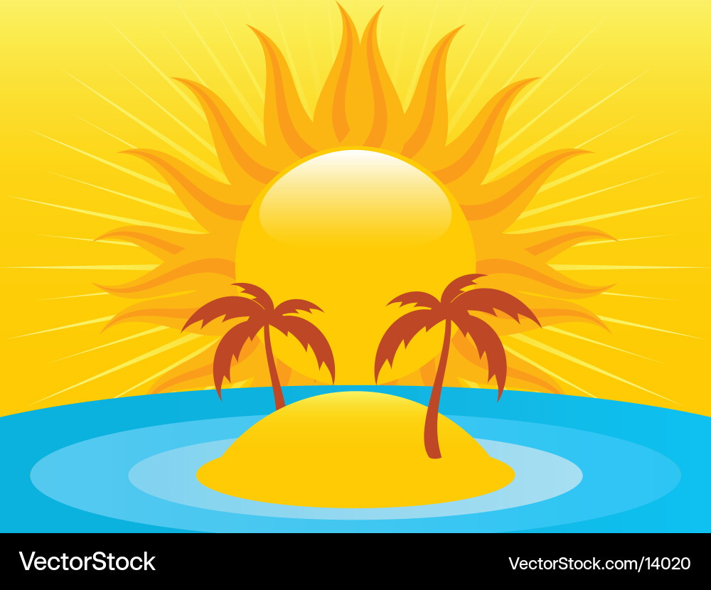 Summer island Royalty Free Vector Image - VectorStock