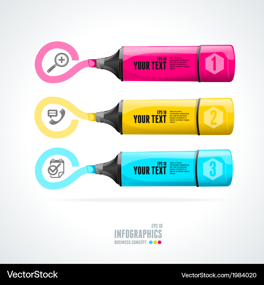 Text boxes infographics icon and marker Royalty Free Vector