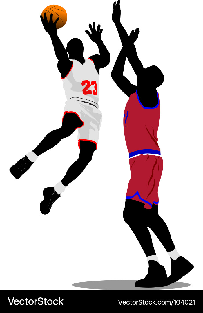 Basketball players Royalty Free Vector Image - VectorStock