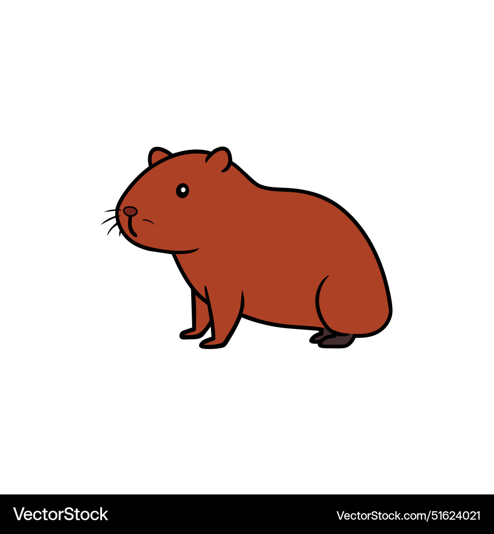 British water vole rodent stands icon Royalty Free Vector