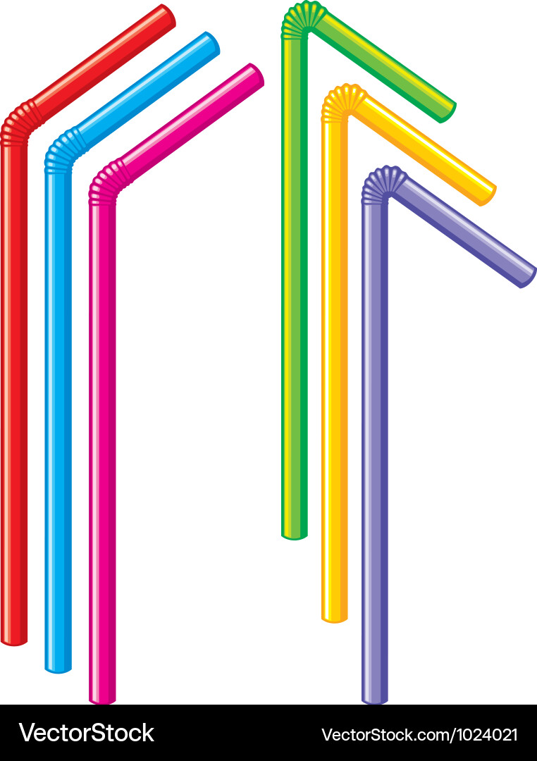 Colorful drinking straws Royalty Free Vector Image