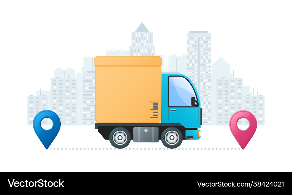 Delivery service in 3d style Royalty Free Vector Image