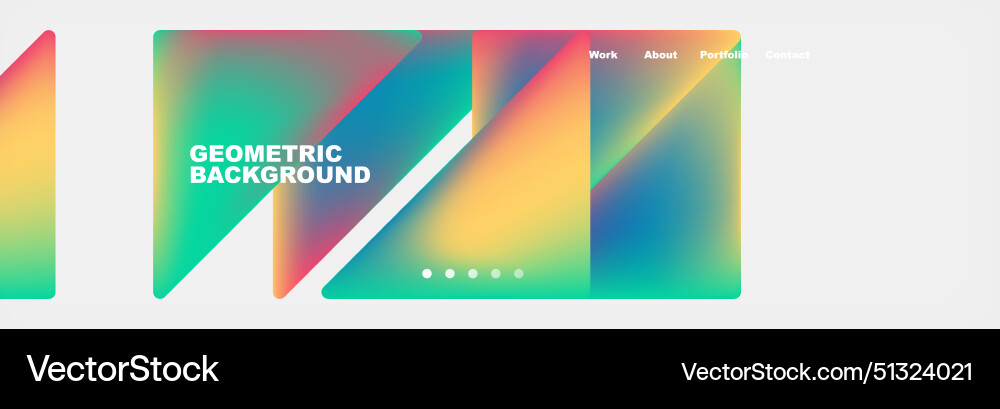 Gradient triangles composition with bright fluid Vector Image