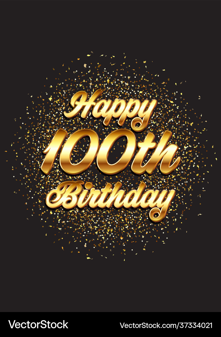 Happy 100 Geburtstagskarte 1403 Lizenzfreies Vektorbild