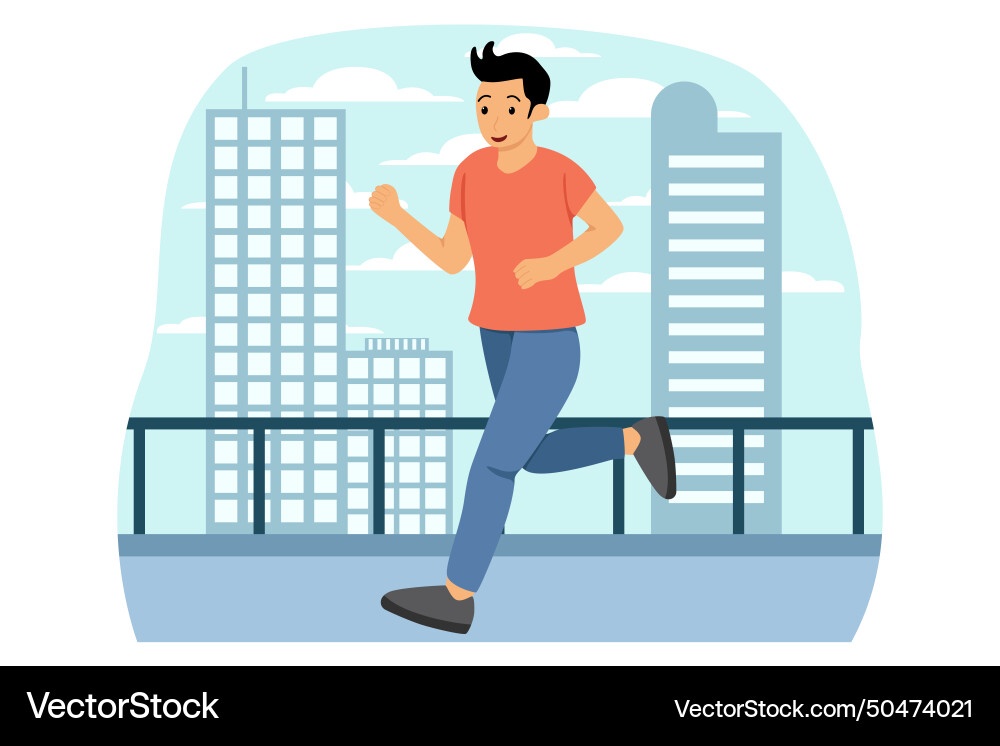 Healthy activity flat design Royalty Free Vector Image
