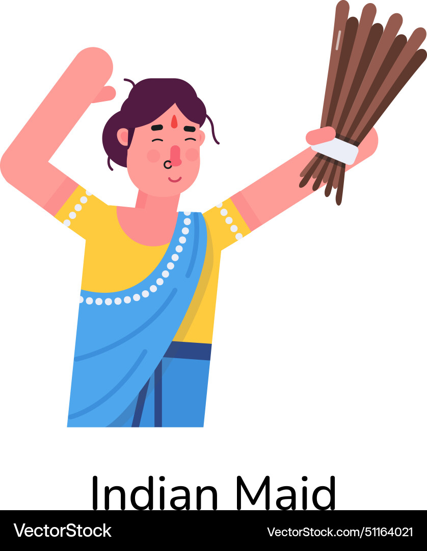 Indian maid Royalty Free Vector Image - VectorStock