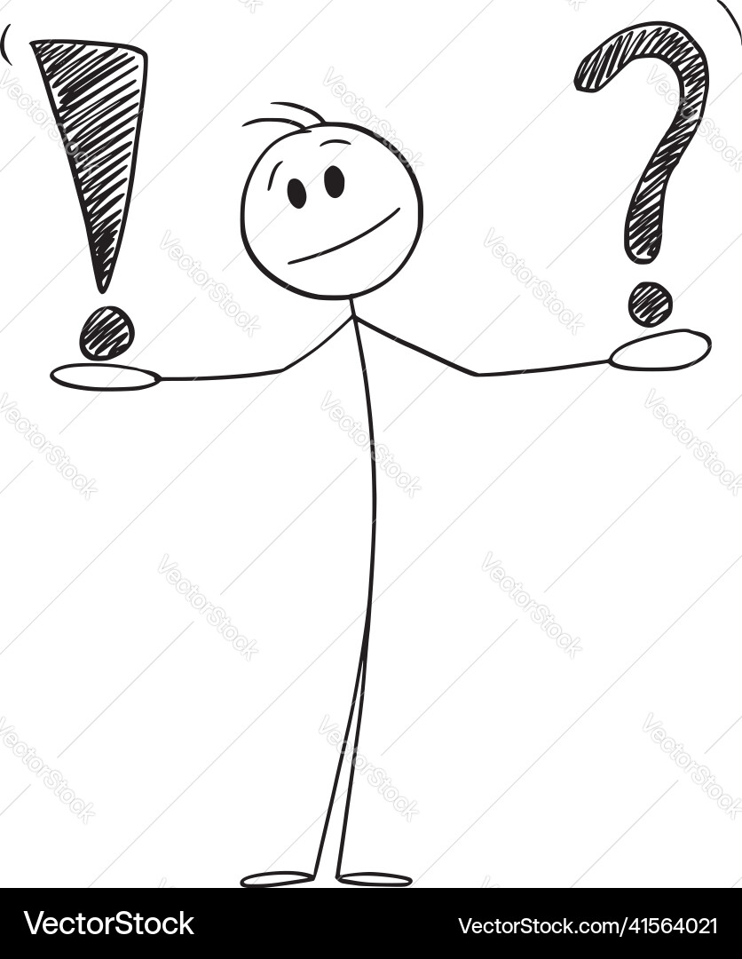 Person or businessman holding exclamation Vector Image