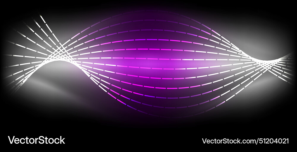 Purple and white wave on black background creates Vector Image
