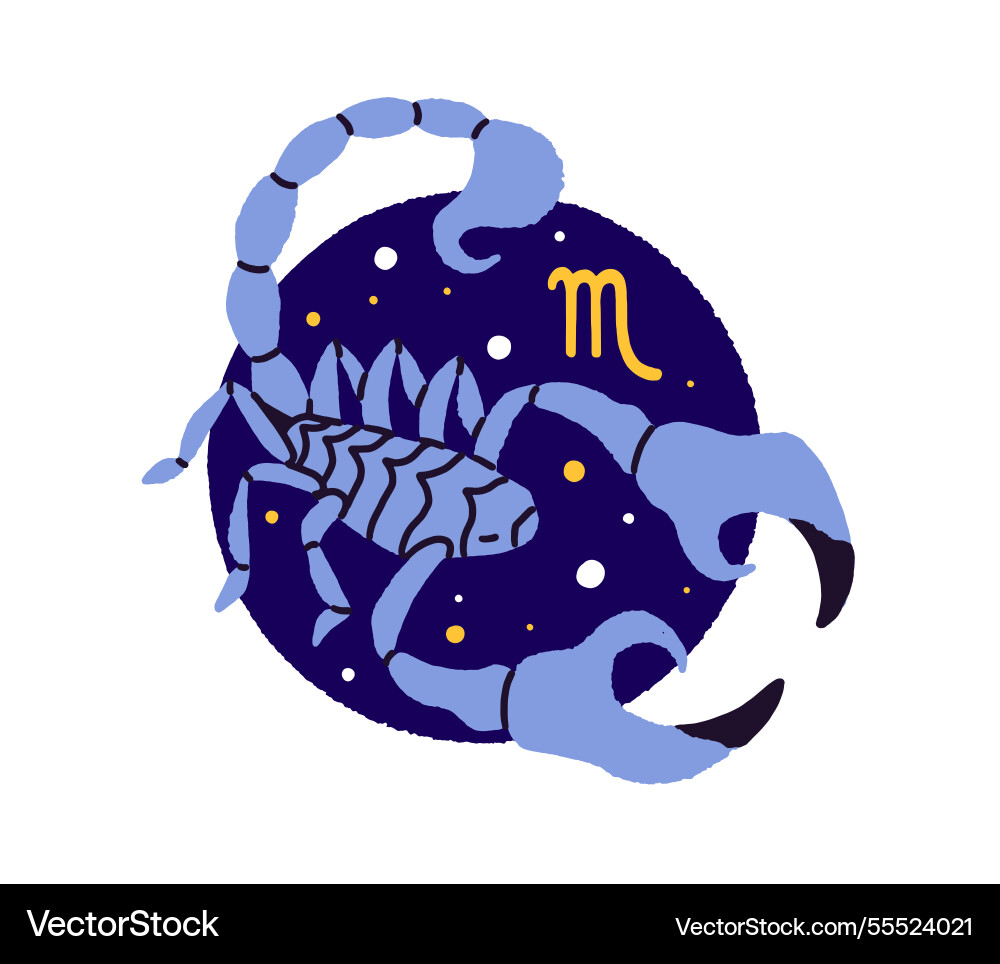 Scorpio zodiac sign round shape avatar Royalty Free Vector