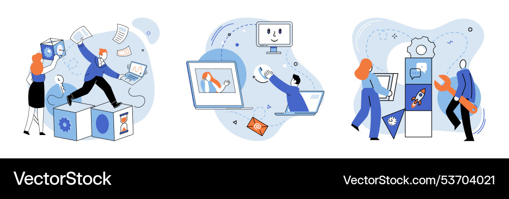 Work together the community thrives when Vector Image