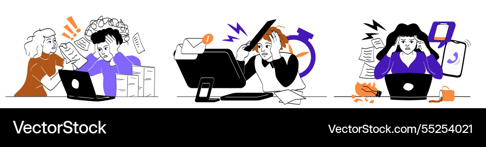 Workplace stress Royalty Free Vector Image - VectorStock