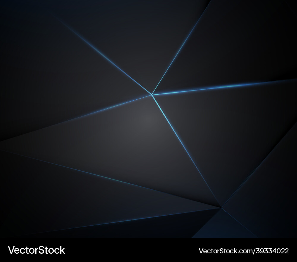 Abstract black polygon with blue lines digital hi Vector Image