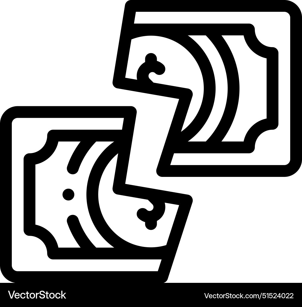 Bankruptcy icon thin linear style design isolated Vector Image