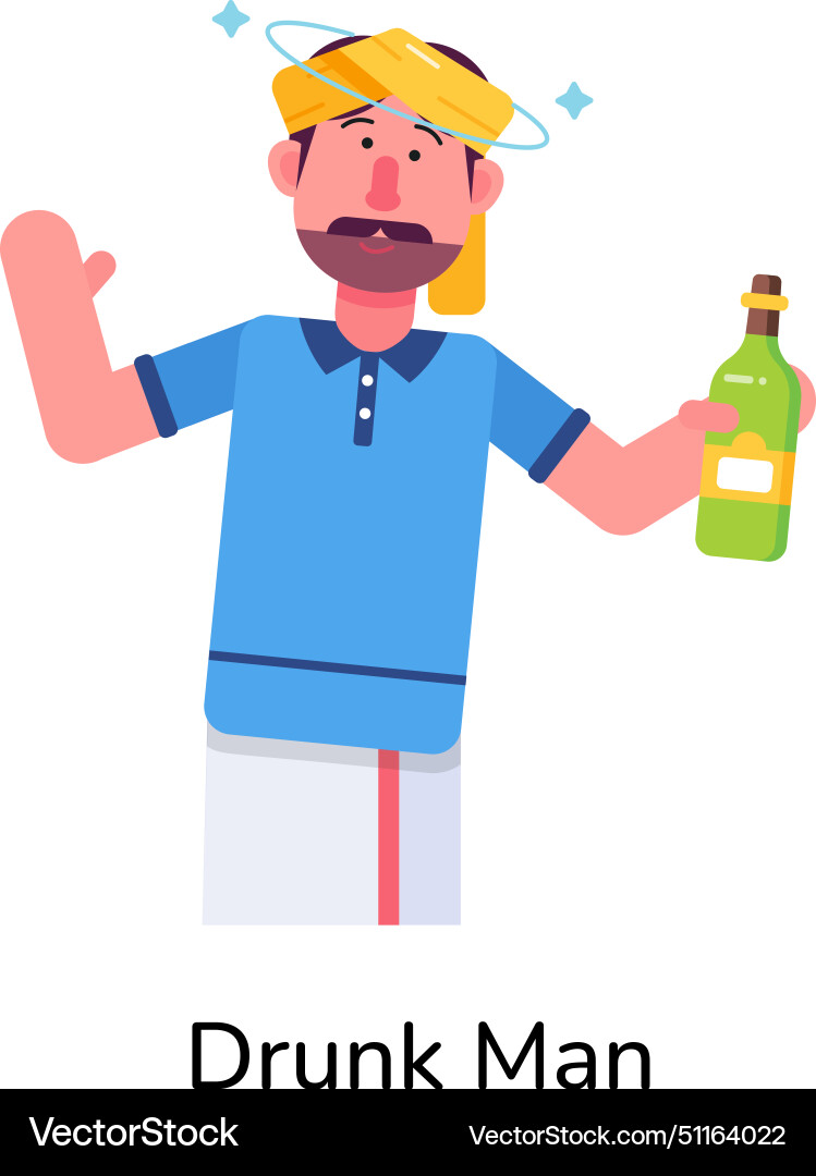 Drunk man Royalty Free Vector Image - VectorStock
