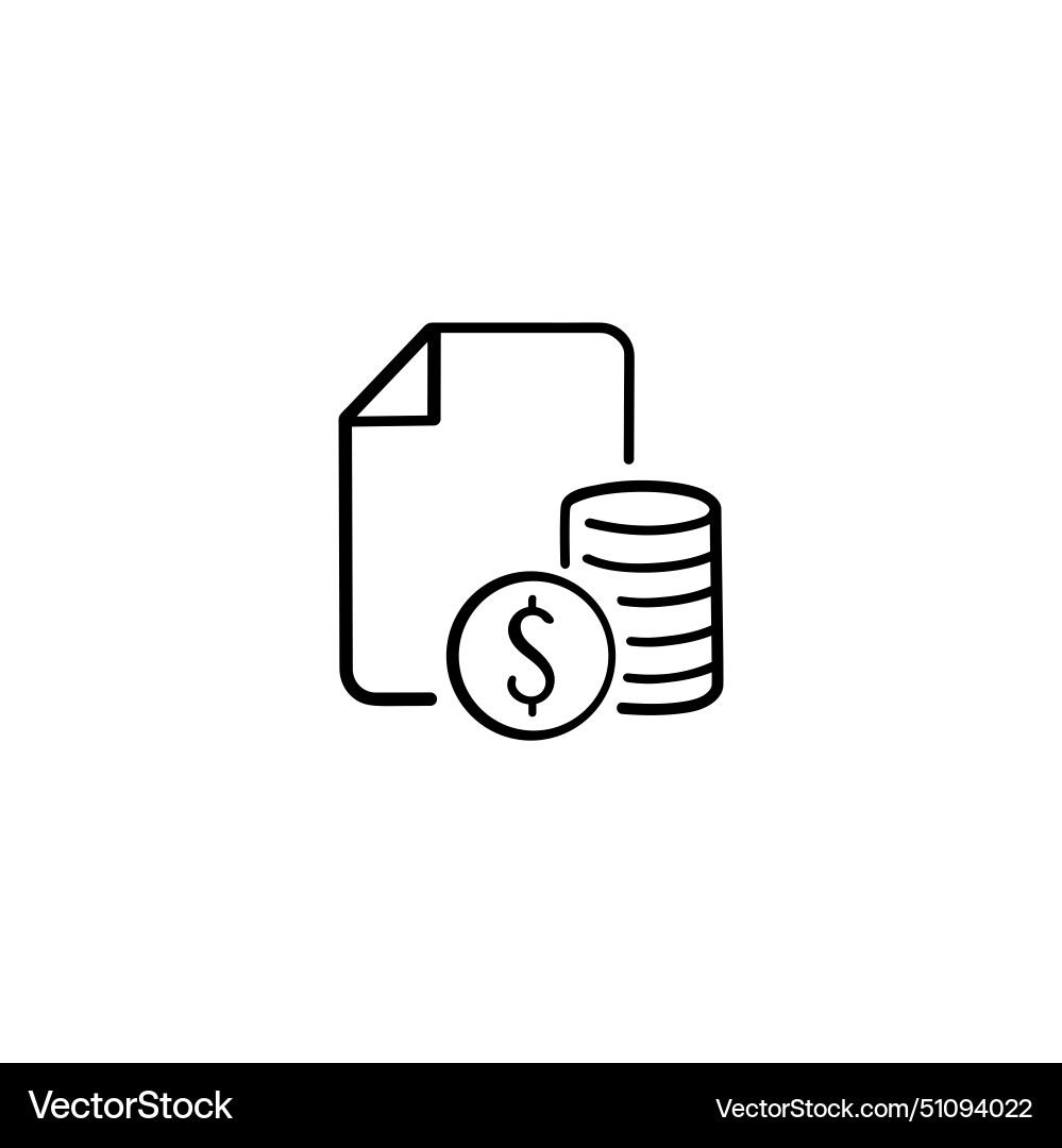 Financial document line style icon design Vector Image