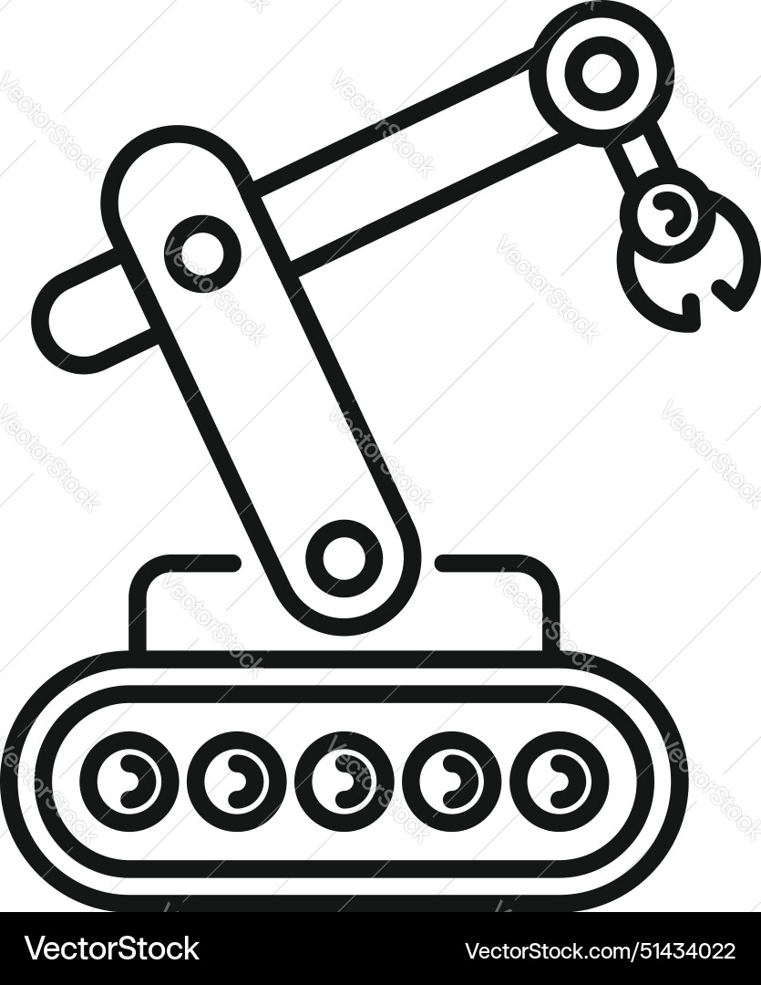 Robotic arm line art Royalty Free Vector Image