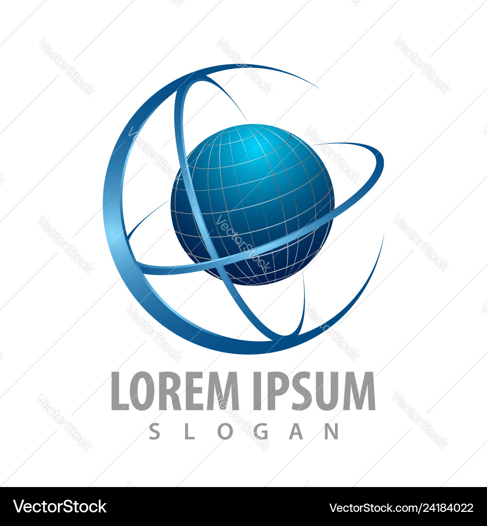 Rotate circle orbit planet logo concept design Vector Image