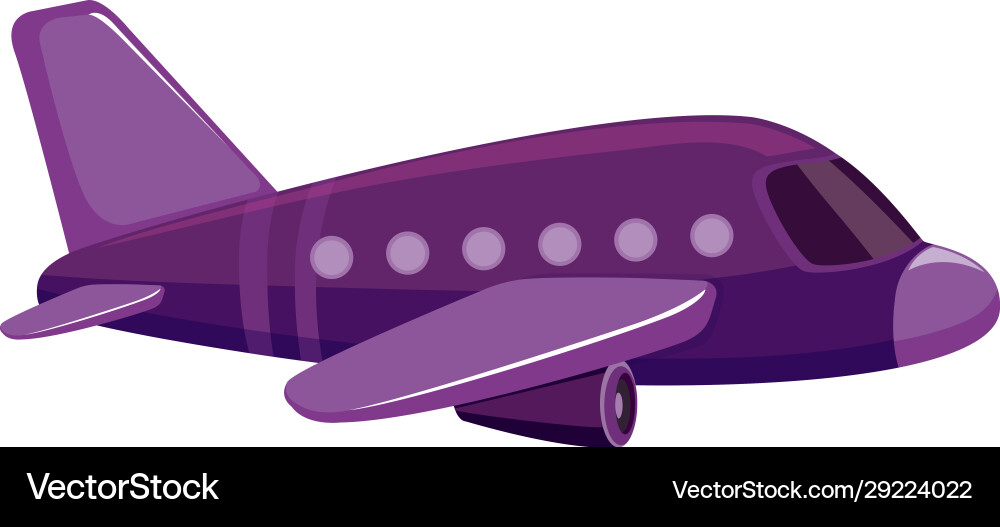 Single picture purple airplane Royalty Free Vector Image
