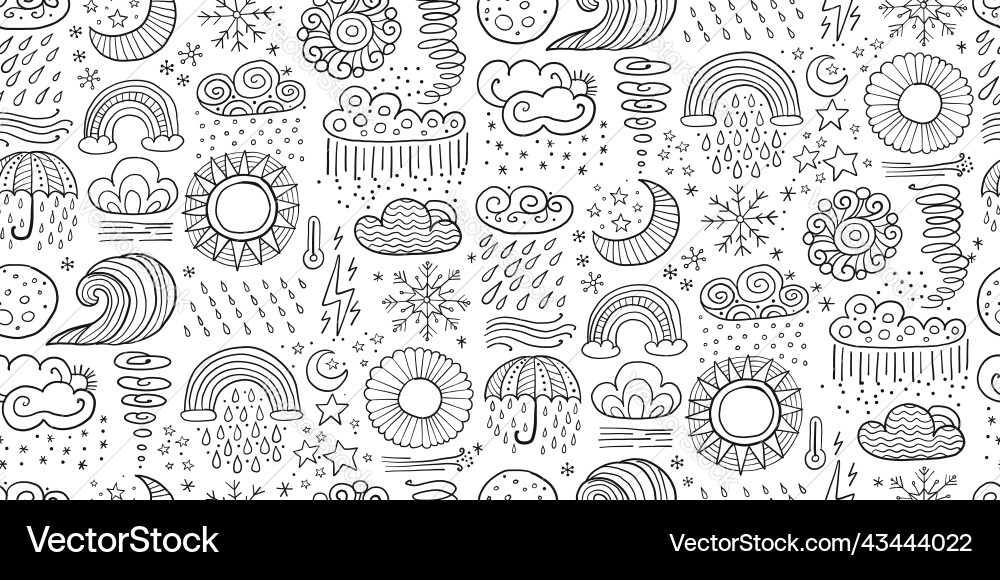 Weather Symbols - Cloudy Pattern Royalty Free Vector Image