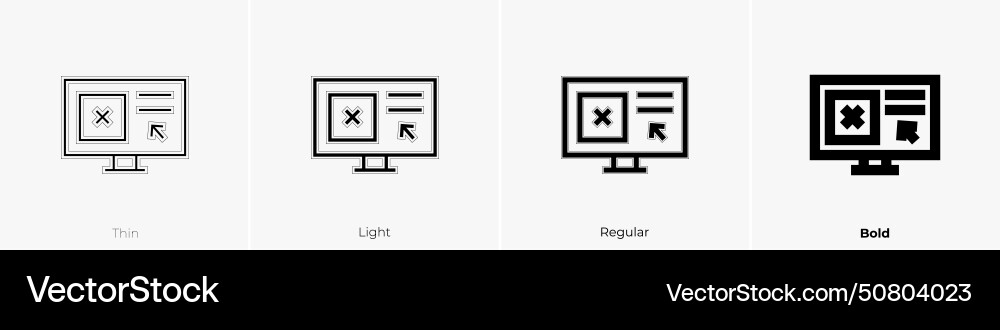 Bad review icon thin light regular and bold style Vector Image